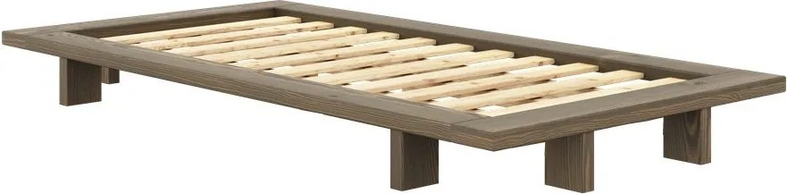 Hnědá jednolůžková postel z borovicového dřeva s roštem 90x200 cm Japan – Karup Design