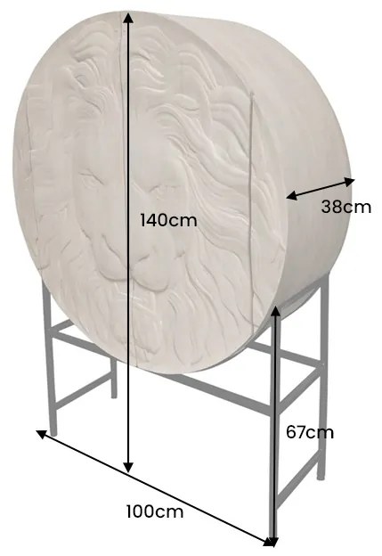 Designová vysoká komoda Hergus 140 cm bílé mango