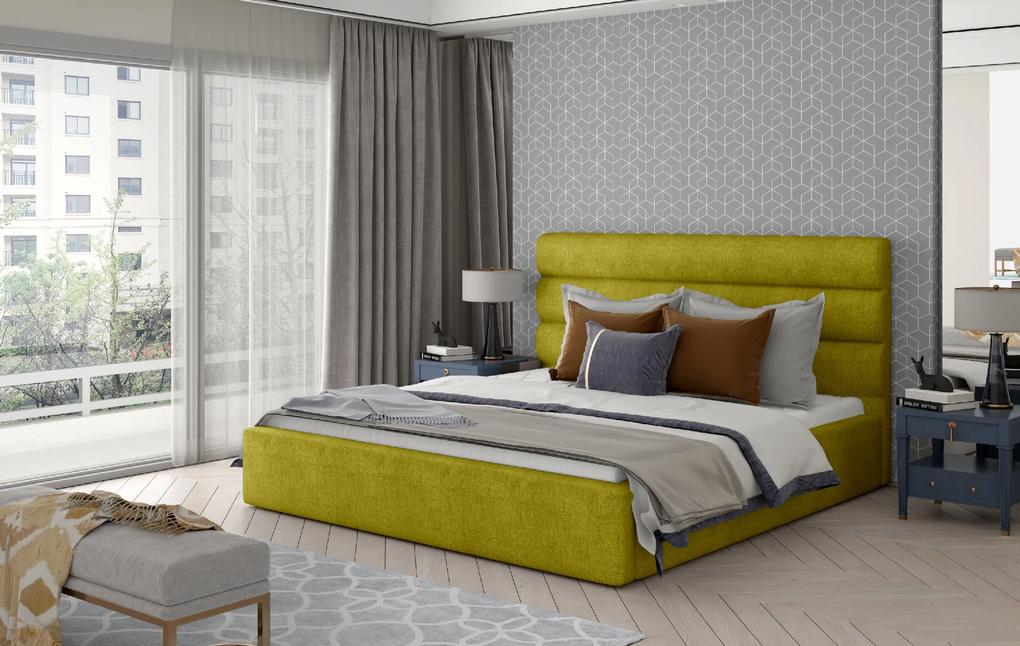 Eltap Čalouněná postel Caramel s úložným prostorem Materiál a barva potahu: Mat Velvet 68 - tmavě fialová, Rozměry (cm): 160x200