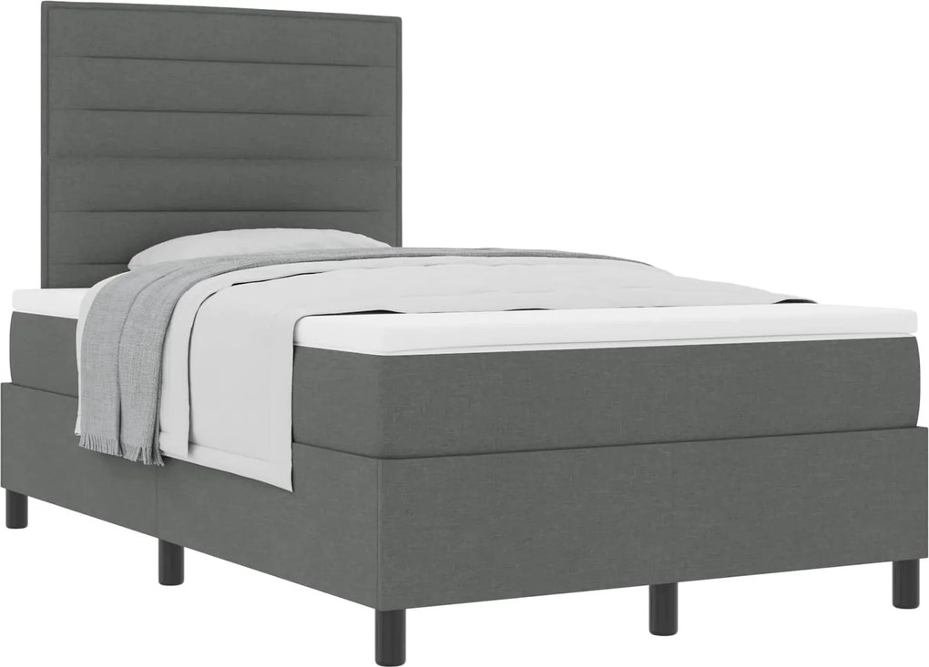 Postel s boxspringem s matrací Tmavě šedá 120 x 190 cm textil 3339295
