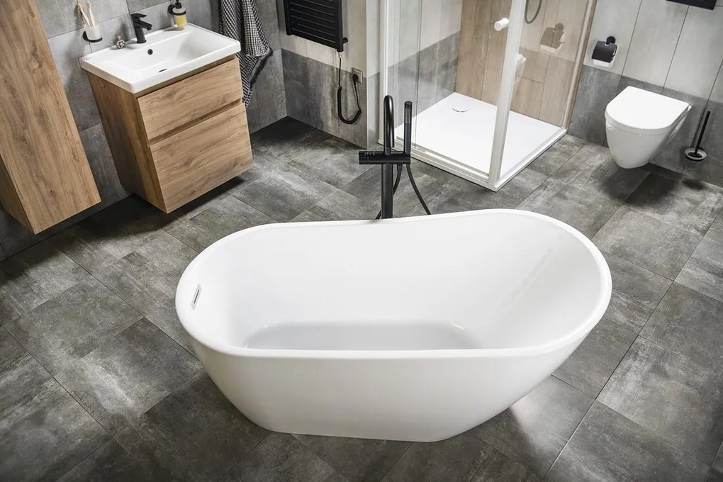 Aqualine Aqualine, TISA volně stojící vana 150x75 cm, bílá, E1575