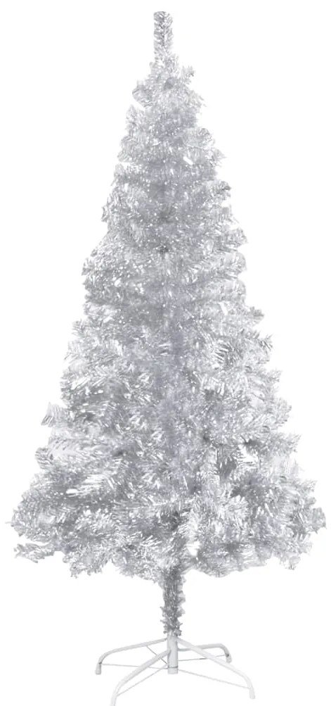 329188 vidaXL Umělý vánoční stromek se stojanem stříbrný 240 cm PET