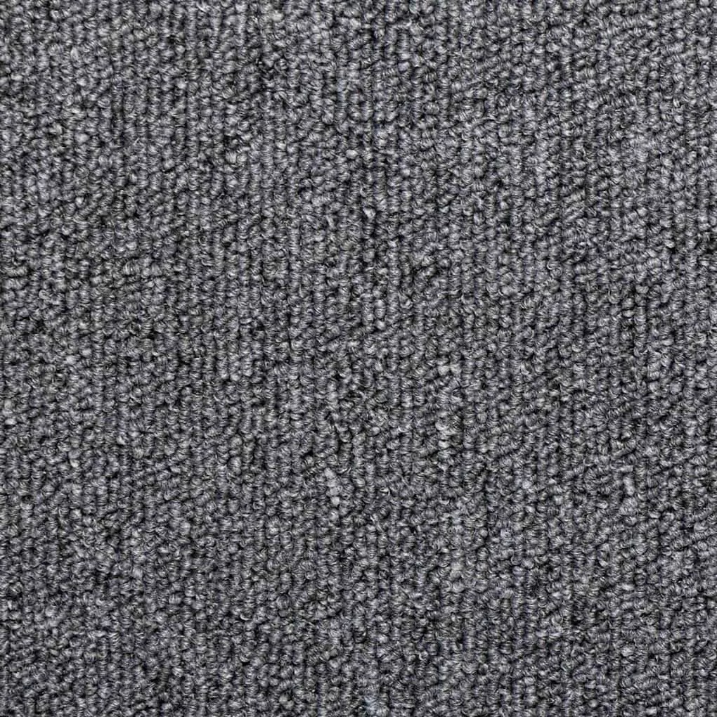 Schodové rohože 15 ks 65 x 21 x 4 cm tmavě šedé s obdélníkovým okrajem 134568