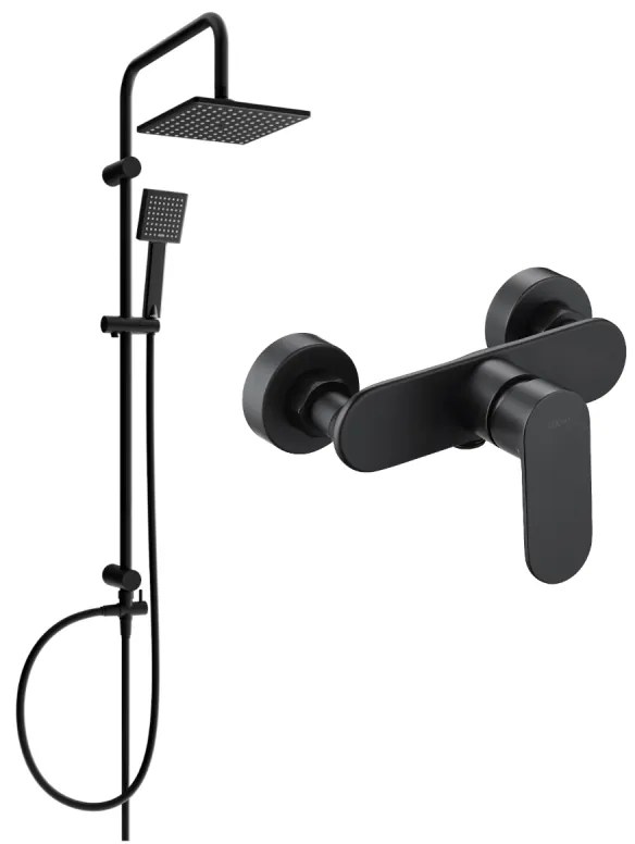 Mexen Tord sprchový set s dešťovou sprchou a sprchovou baterií Milo, černá, 71340200-70