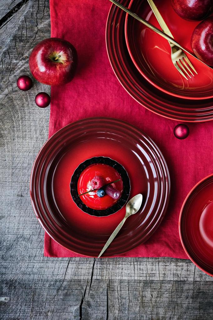 Snídaňový talíř Le Creuset 22 cm červený burgund