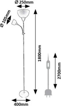 Rabalux 74103 - Stojací lampa ACTION PRO 1xE27/60W/230V + 1xE14/25W béžová