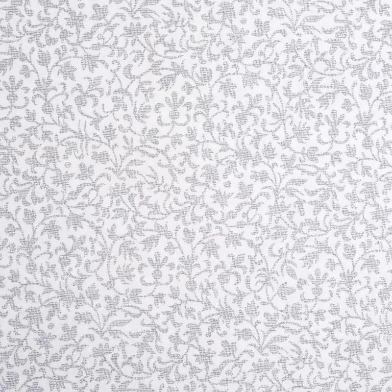 SCANquilt povlečení JERSEY kvítka bílošedá 140 x 200/70 x 90 cm