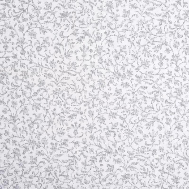SCANquilt povlečení JERSEY kvítka bílošedá 140 x 220/70 x 90 cm
