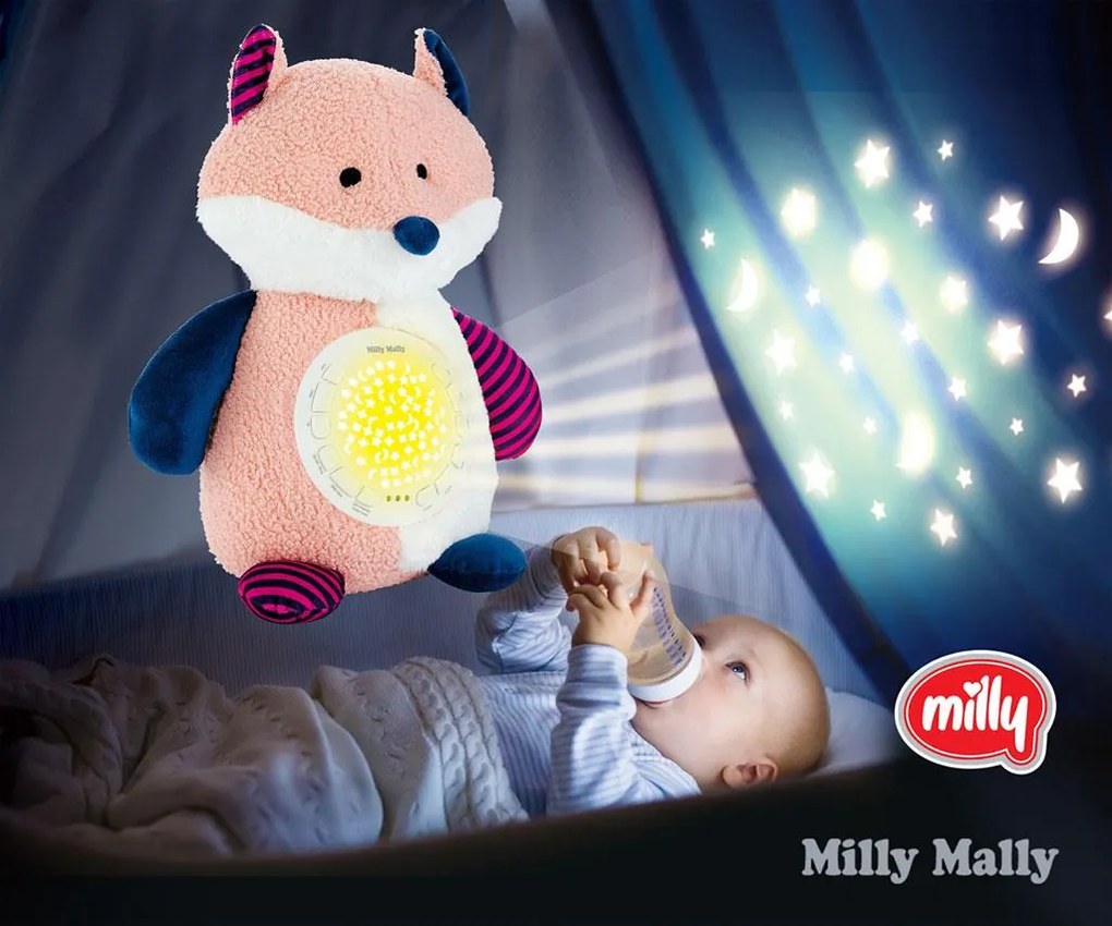 Plyšový usínáček liška s projektorem Milly Mally