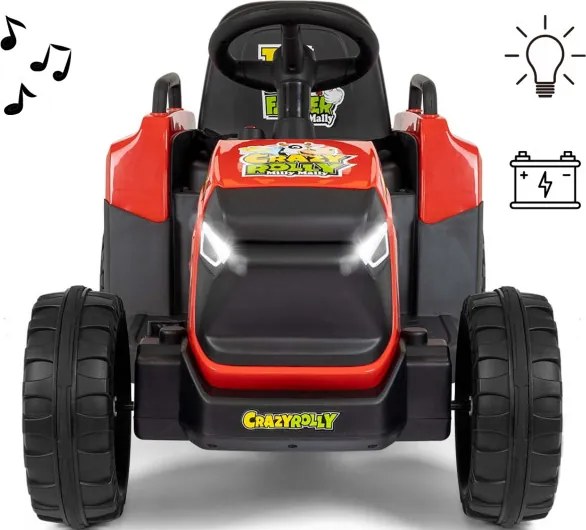 Elektrický traktor s přívěsem Rolly červený