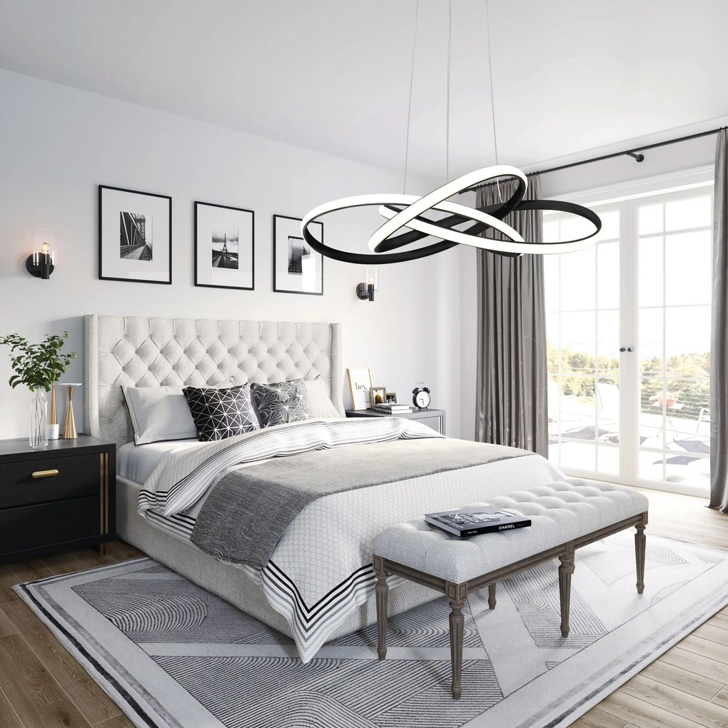 Toolight - LED závěsné svítidlo APP814-CP + dálkové ovládání, černá, OSW-04025