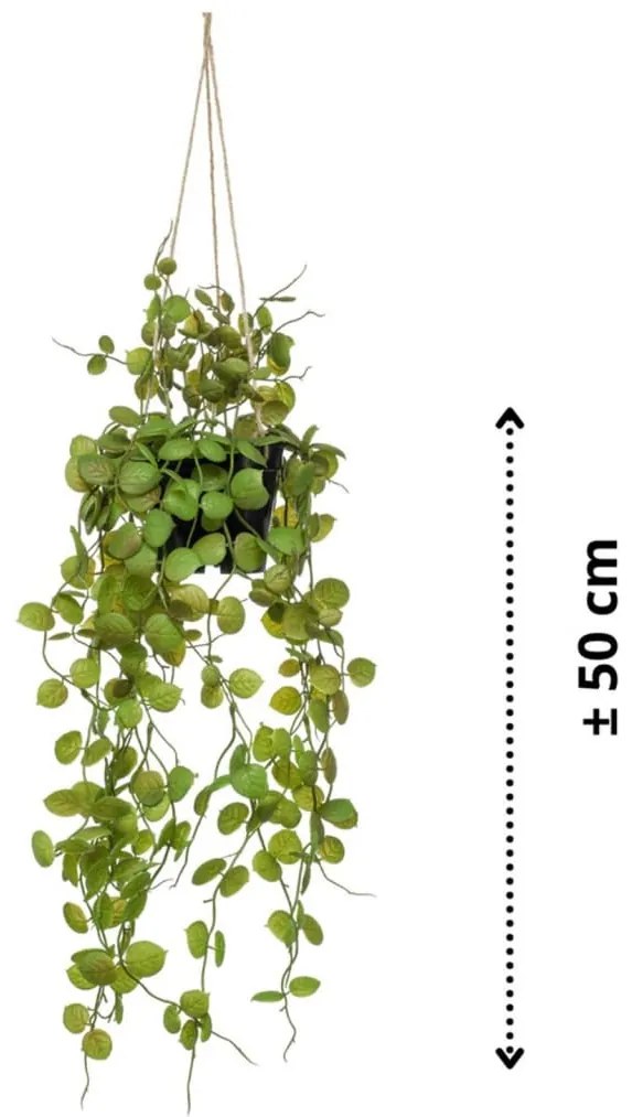 Emerald Umělý svícník závěsná rostlina 50 cm v květináči - Default Title