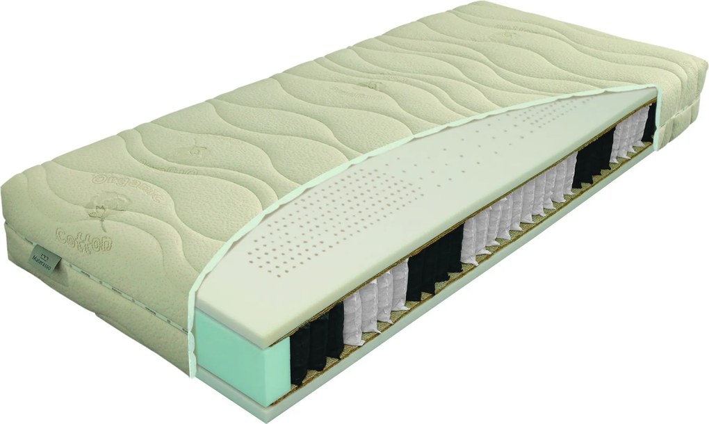 Materasso NATURA hydrolatex T4 - luxusní tvrdší pružinová matrace pro zdravý spánek 120 x 190 cm