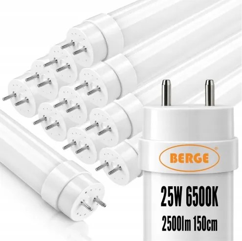 BERGE 10x LED trubice 150cm T8 25W 2500lm 6500K G13 - studená bílá