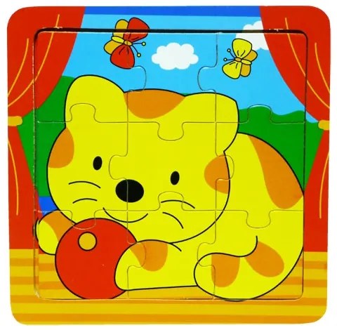 Drewmax 2889 - Veselé dřevěné puzzle - Kotě