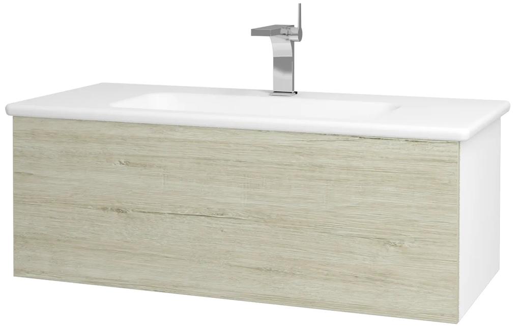 Dřevojas Koupelnová skříň VARIANTE SZZ 100 (umyvadlo Euphoria) Varianta: N01 Bílá lesk / N07 Stone