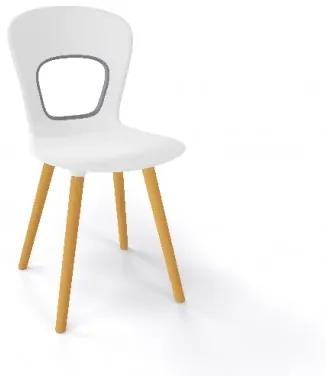 Gaber Plastová židle BLOG BL Barva plastu Gaber blog _ šedá - bílá Moření Scab FN-buk přírodní