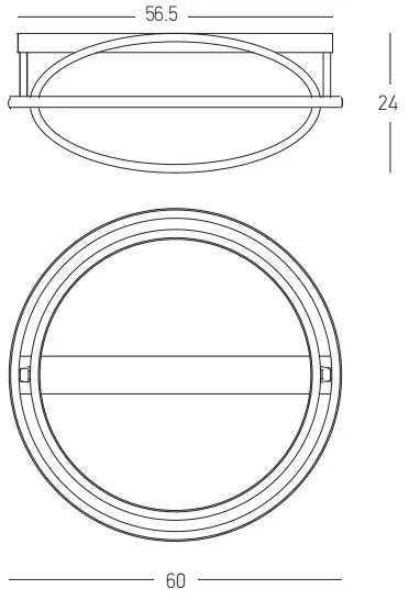 Zambelis 22016 - LED Stmívatelný přisazený lustr LED/56W/230V pr. 60 cm černá