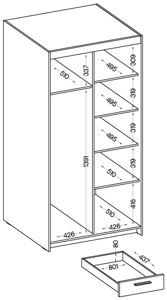 FN Skříň Enja 2D3S bílá