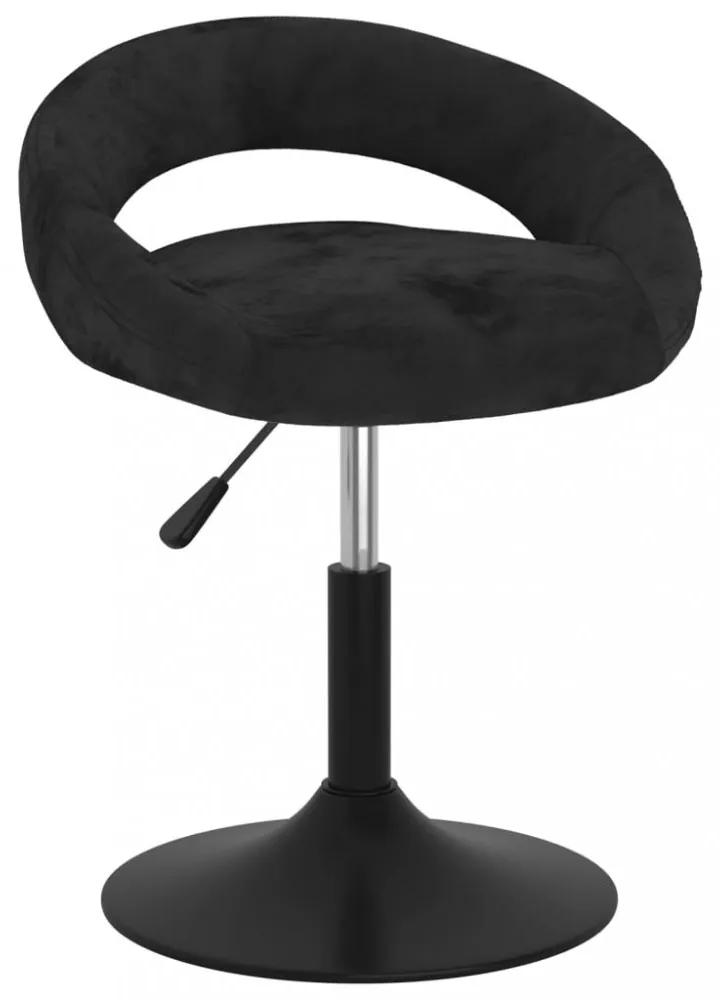 Barová židle samet / kov Dekorhome Černá