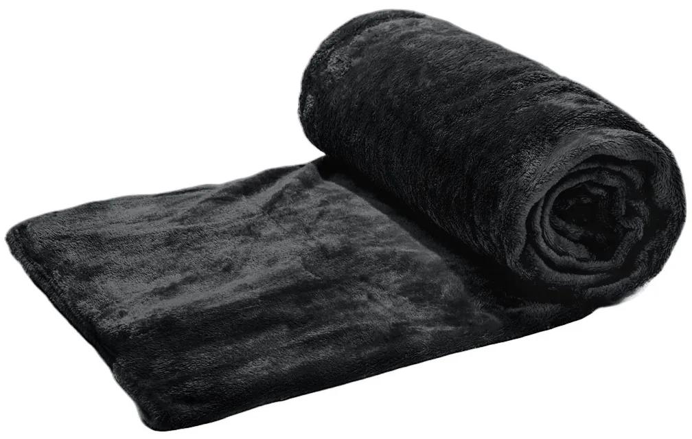 Černá mikroplyšová deka VIOLET, 170x200 cm