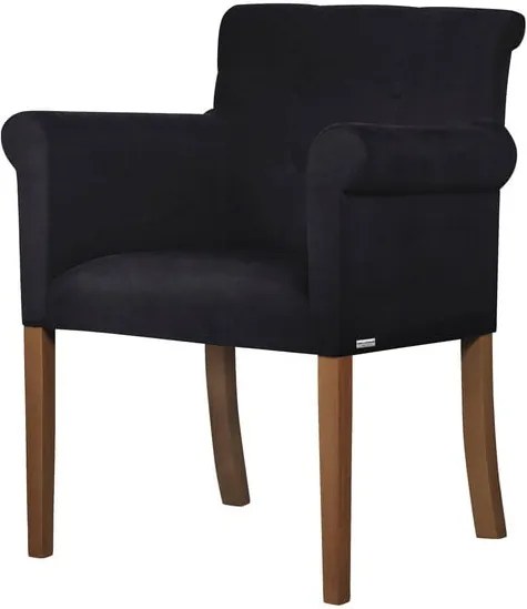 Černá židle s tmavě hnědými nohami z bukového dřeva Ted Lapidus Maison Flacon
