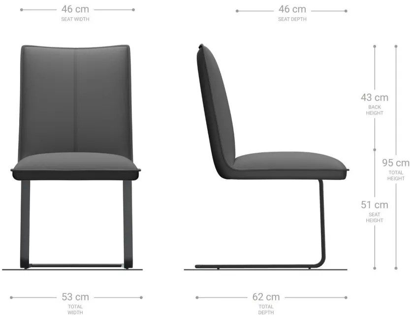 Jídelní židle Lelio-Flex konzolová podnož plochá nerezová ocel
