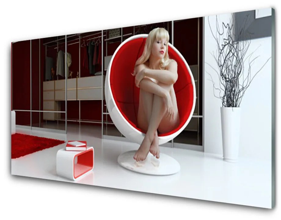 akrylový obraz Pokoj Nahá Žena 125x50 cm