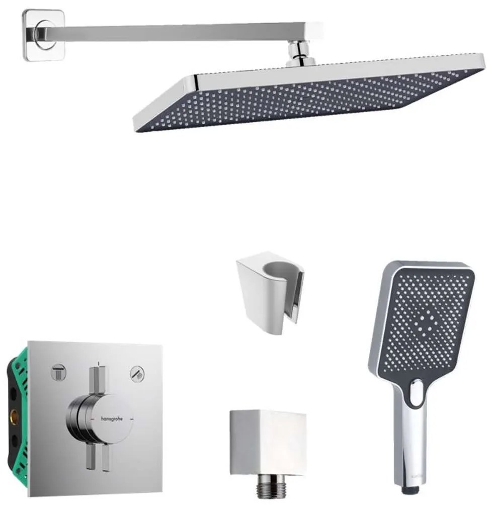 SANITINO - Sprchový set s baterií a tělesem pod omítku hansgrohe, příslušenství kielle, chrom SANI21HKK001