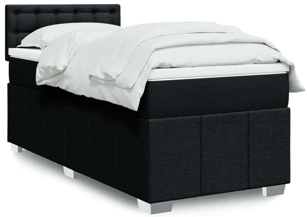 Box spring postel s matrací černá 80 x 200 cm textil 3289211