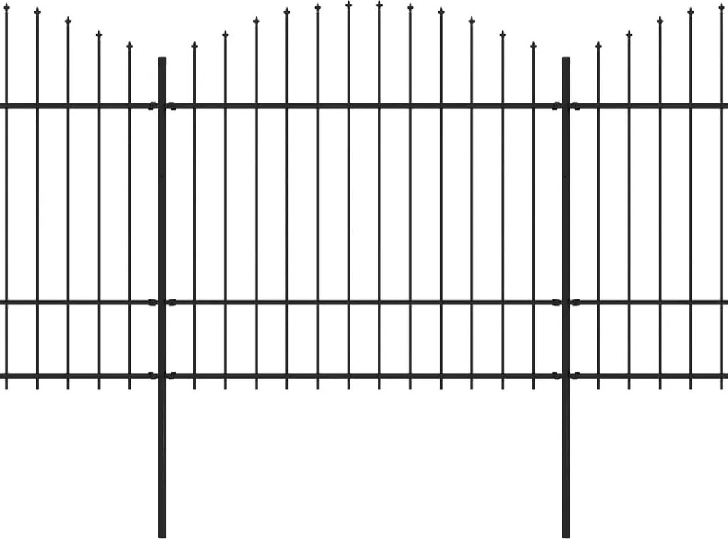 vidaXL Zahradní plot s hroty ocel (1,5–1,75) x 11,9 m černý [277745]