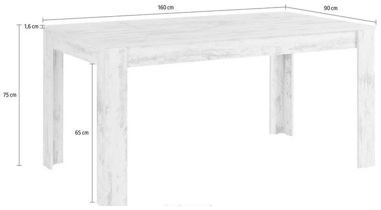 Jídelní stůl v dekoru dubu v přírodní barvě 90x160 cm Lynn – Støraa