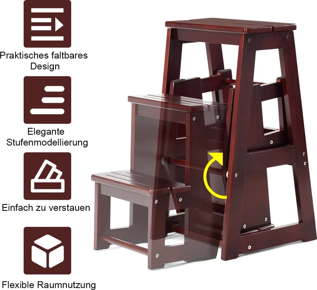 Costway Chair Ladder Žebřík Chair Stool Žebřík Stupeň Chair Stupeň skládací