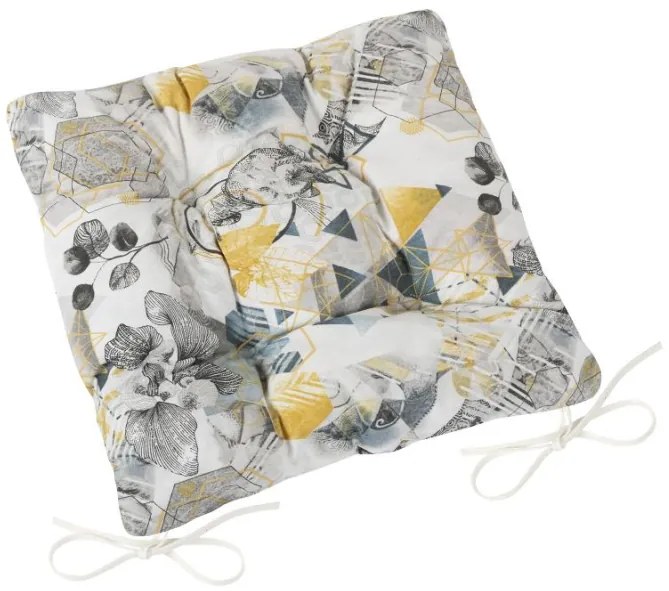 Bellatex Sedák EMA prošívaný 40x40 cm Trojúhelníky šedá
