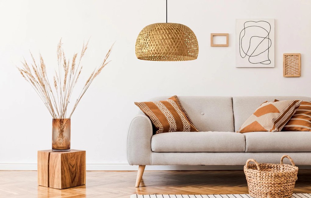 Toolight - stropní svítidlo z přírodního bambusu E27 60W APP886-1CP, hnědá, OSW-05246