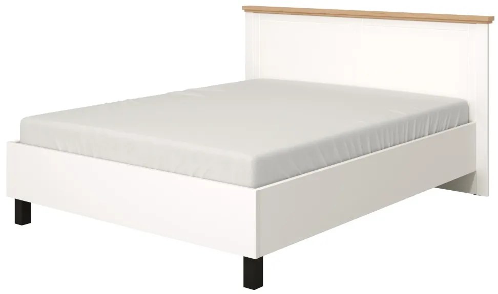 Manželská postel 160x200 Lotta - bílá/dub artisan