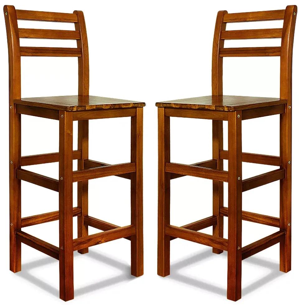 2-dílný set barových židlí z akátového dřeva, Casaria