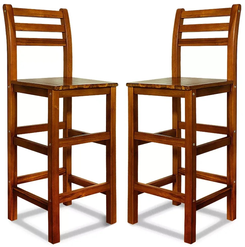 2-dílný set barových židlí z akáciového dřeva