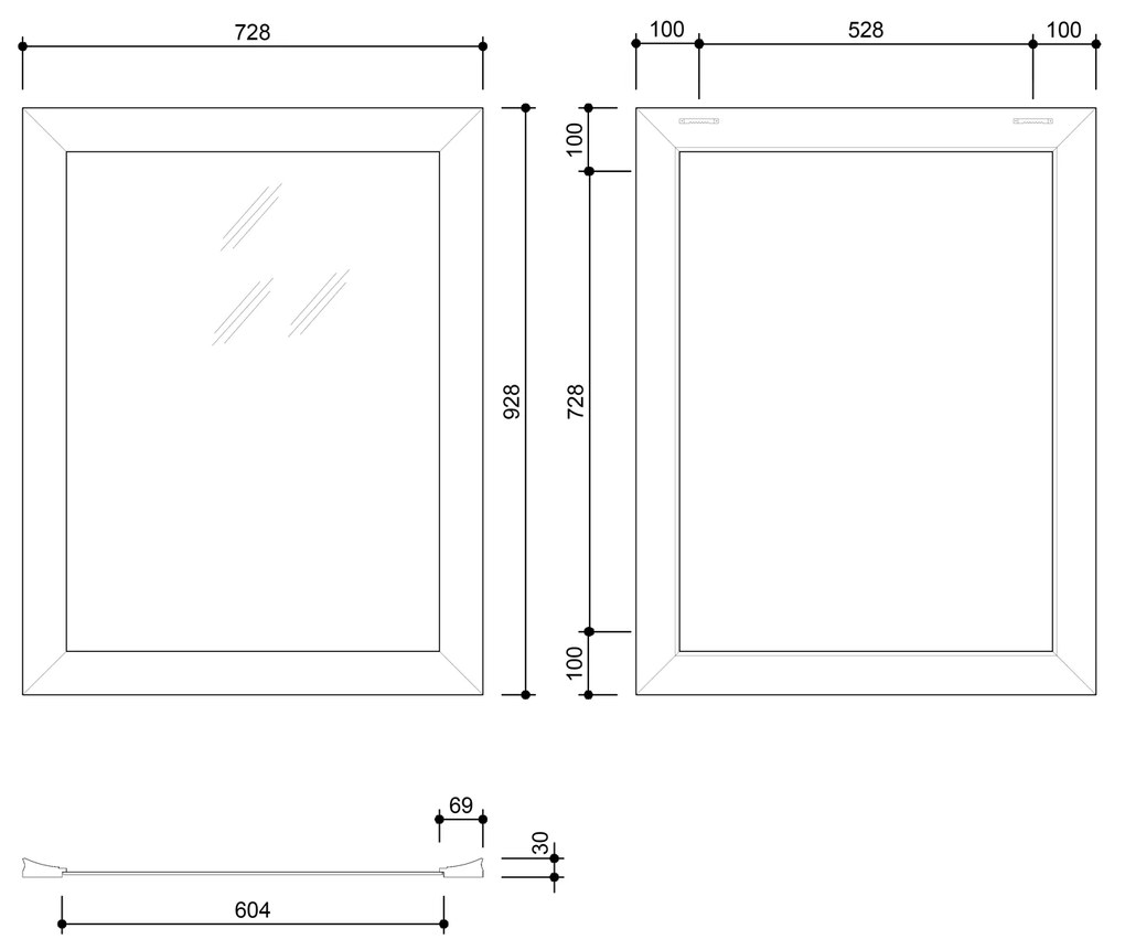 Sapho CORONA 72,8 x 92,8 cm NL720 zrcadlo v rámu champagne