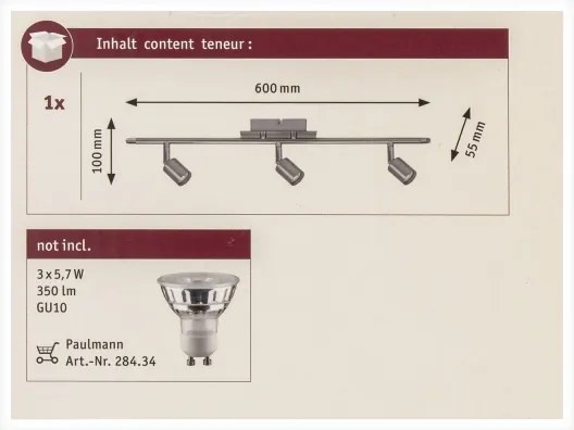 Paulmann 66708 - 3xGU10/10W Bodové svítidlo GEORGIA 230V