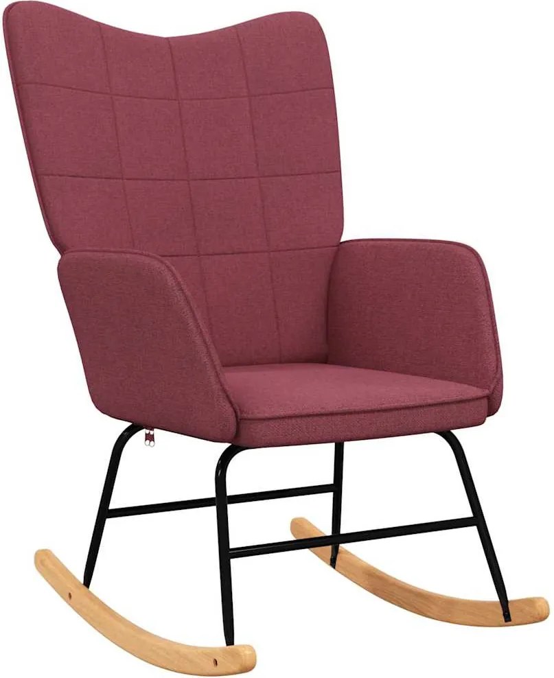 Houpací křeslo se stoličkou vínové textil 328026