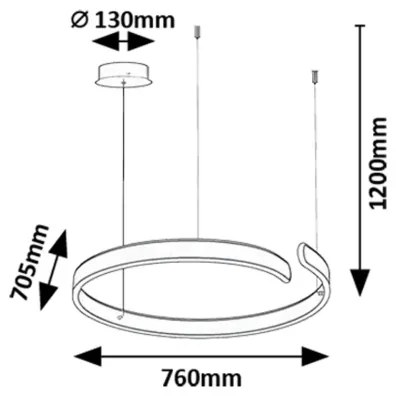 Rabalux 72115 - LED Lustr na lanku SILNORA LED/45W/230V 3000/4000/6500K