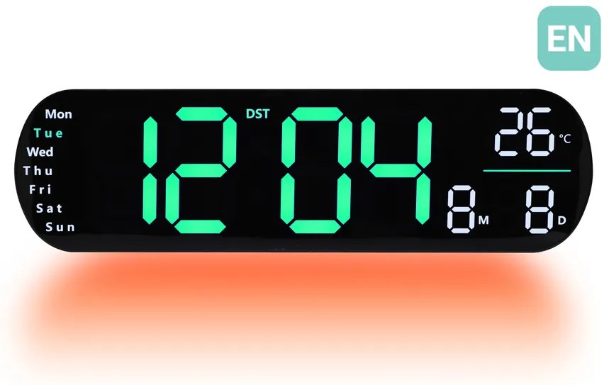 JVD Digitální černé hodiny s LED zelenými číslicemi JVD DH5502.3
