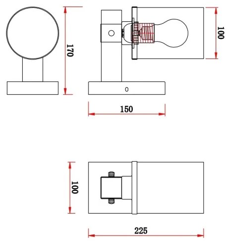 Globo 15555W - Nástěnná lampa LILA 1xE27/60W/230V