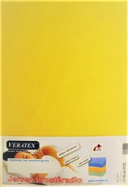 Veratex Jersey prostěradlo 180x200 cm (č. 6-stř.žlutá)