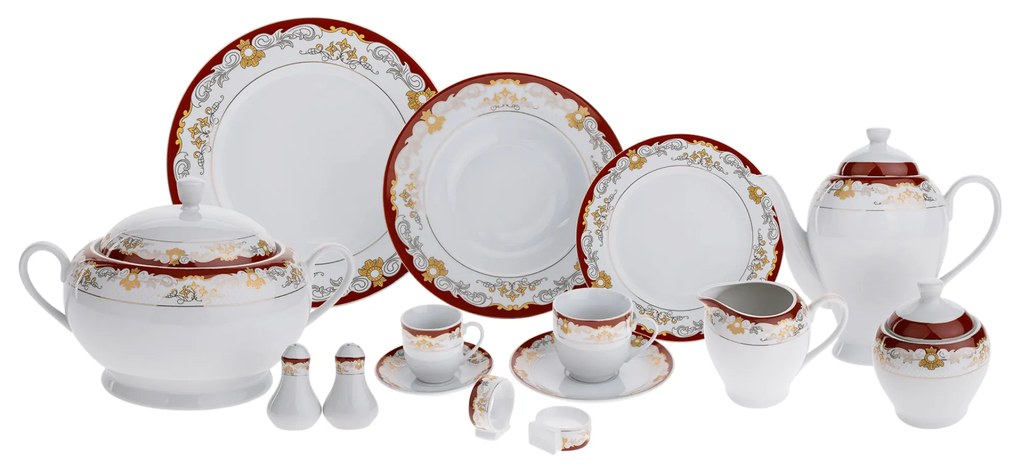 TEMPO-KONDELA GARIDA TYP 2, jídelní sada, set 57 ks, porcelán