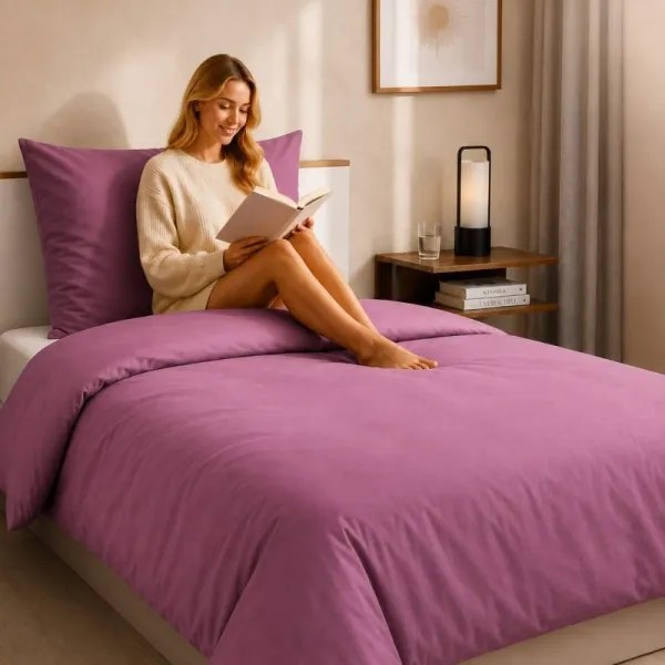 Bellatex Povlečení bavlněné satén LUX 140x200, 70x90 cm Burgundy