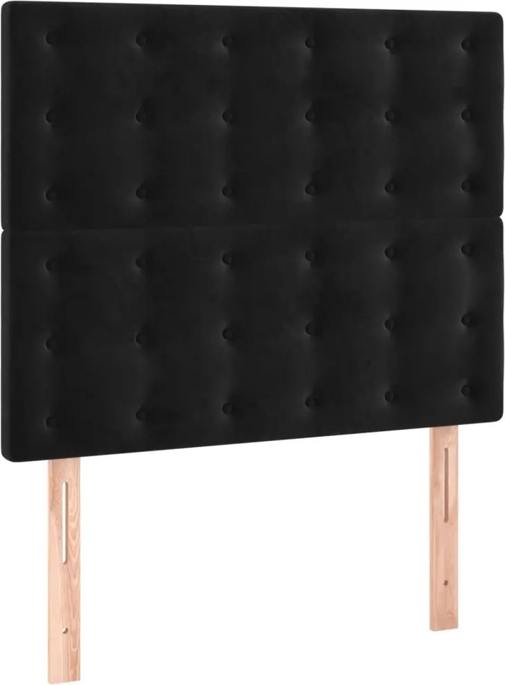 Box spring postel s matrací černá 100x200 cm samet 3138069