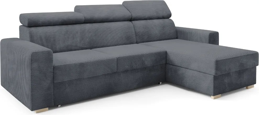 Rohová rozkládací sedací souprava do L MOKKA, 236 cm, s úložným prostorem Roh pohovky: Levý roh, Barva látky Poso: Olivově zelená (Poso 46)