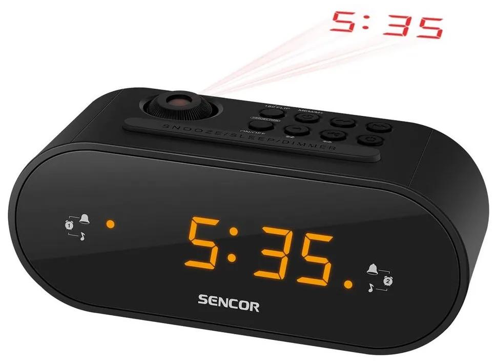 Sencor Sencor - Radiobudík s LED displejem a projektorem 5W/230V černá FT0307